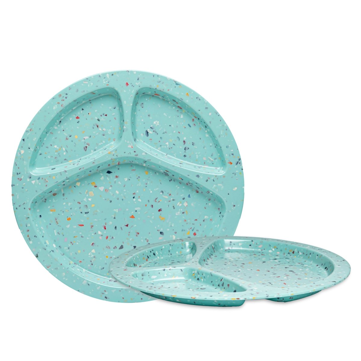 2 PC Confetti Divided BBQ Plate- Green | Bzyoo