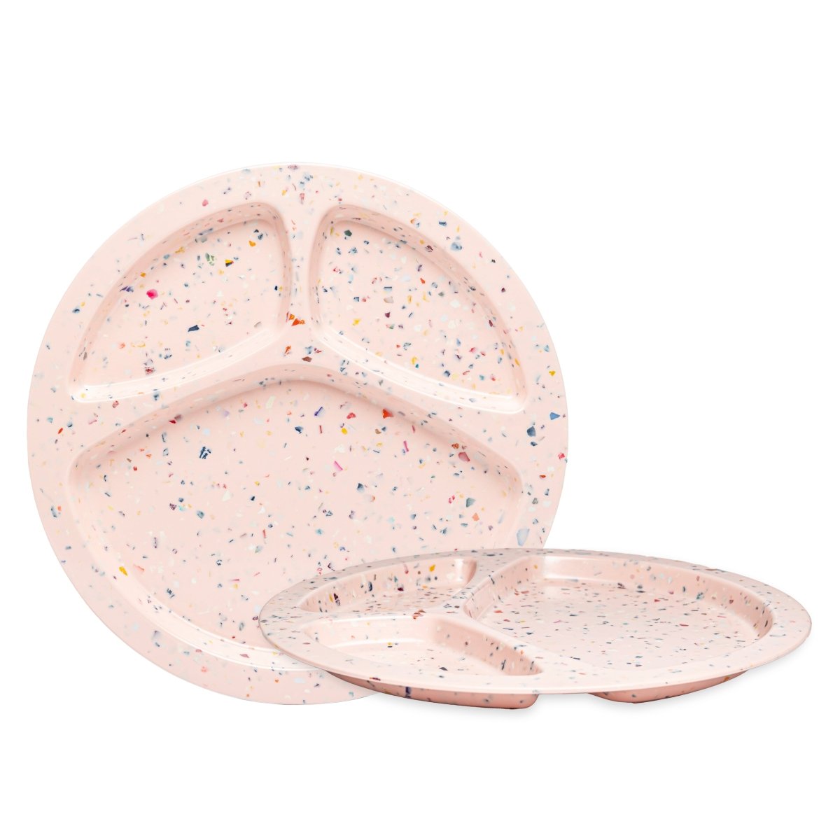 2PC 11"Confetti Divided BBQ Plate-Pink | Bzyoo