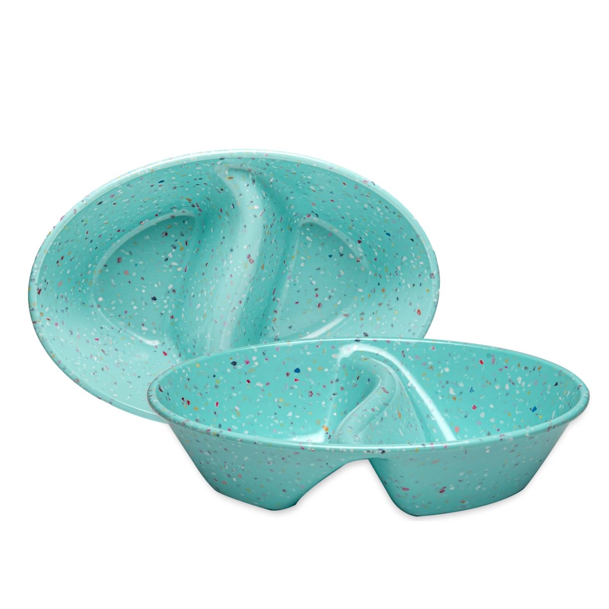 2PC Confetti Divided Serving Dish - Green | Bzyoo