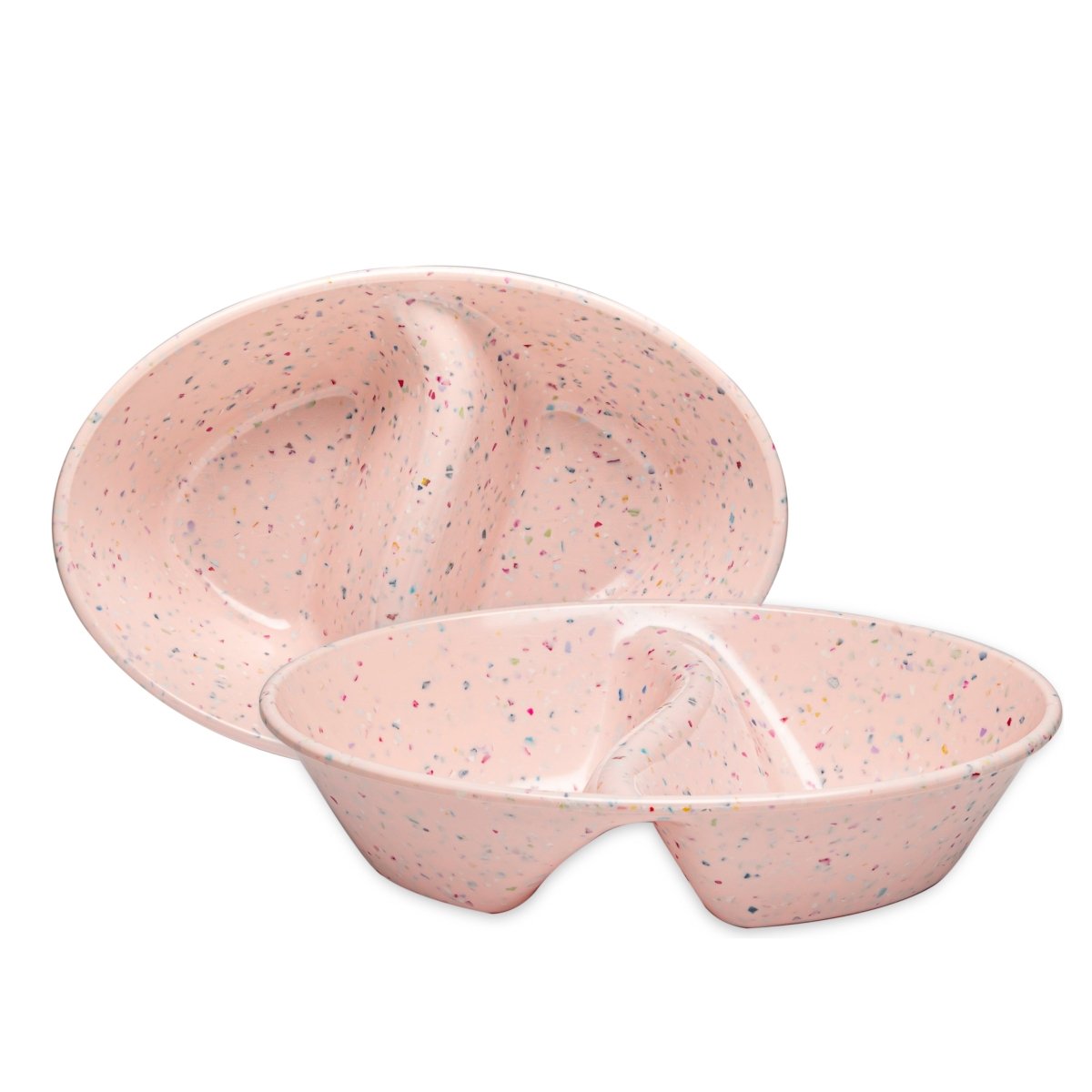2PC Confetti Divided Serving Dish -Pink | Bzyoo