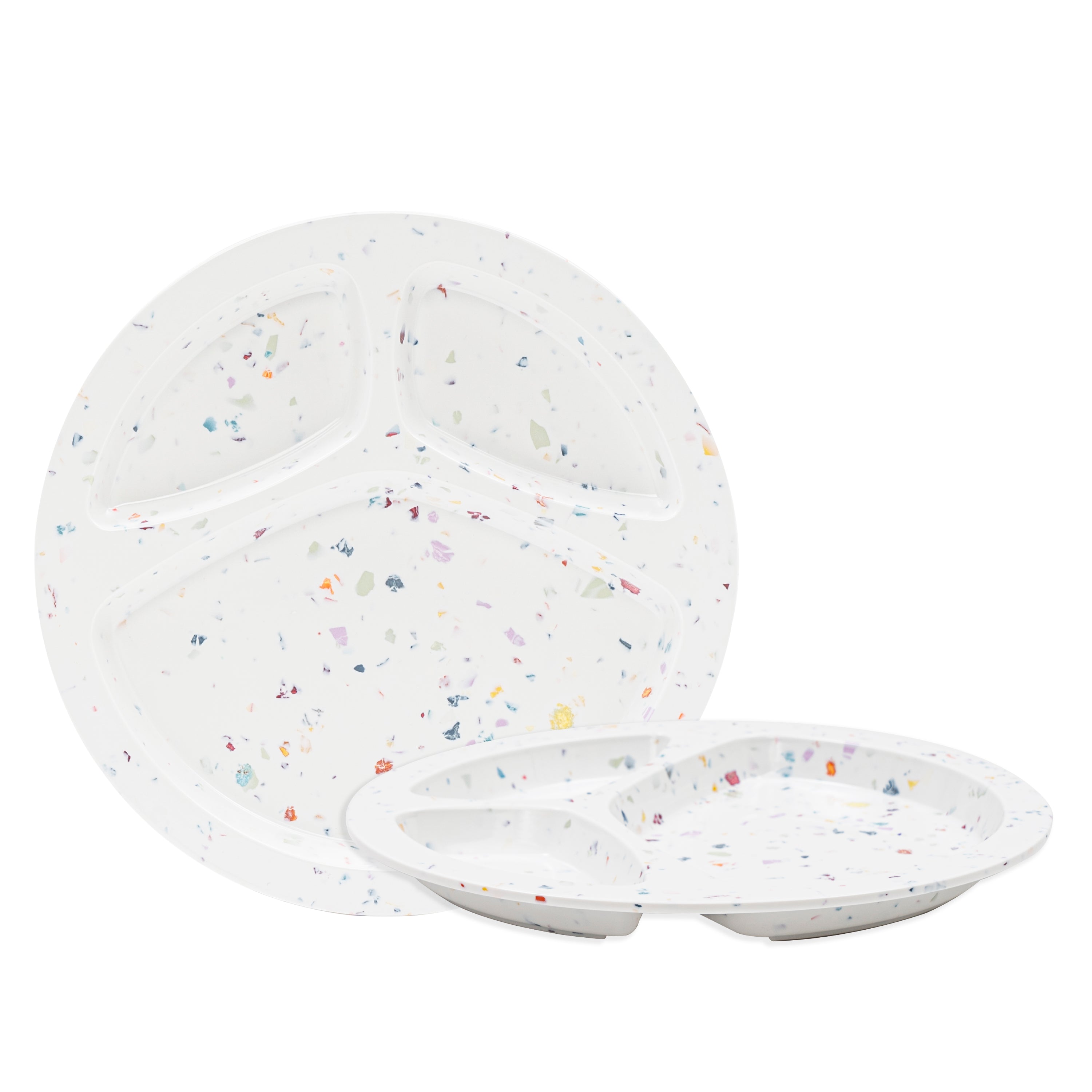 2 PC Confetti Divided BBQ Plate- Green | Bzyoo
