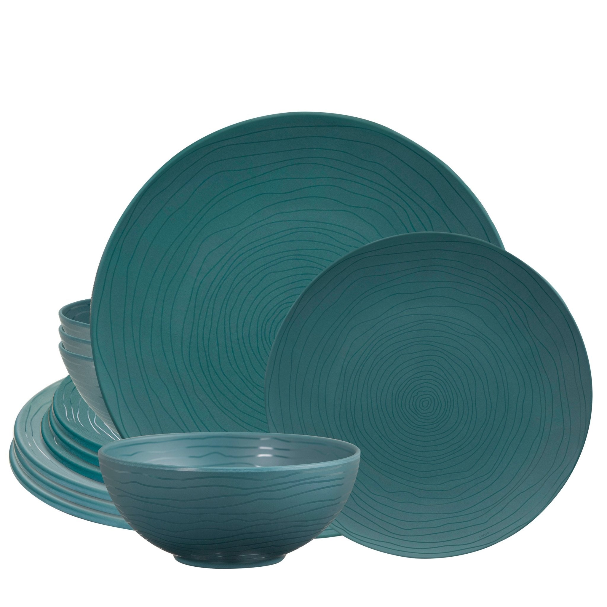 12pc Organica Plate & Bowl Melamine Dinnerware Set - Blue | Bzyoo