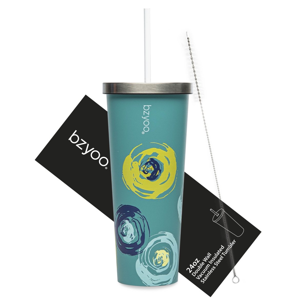 24oz SUP Double Wall Vacuum Insulated Stainless Steel Tumbler w/ Straw ...